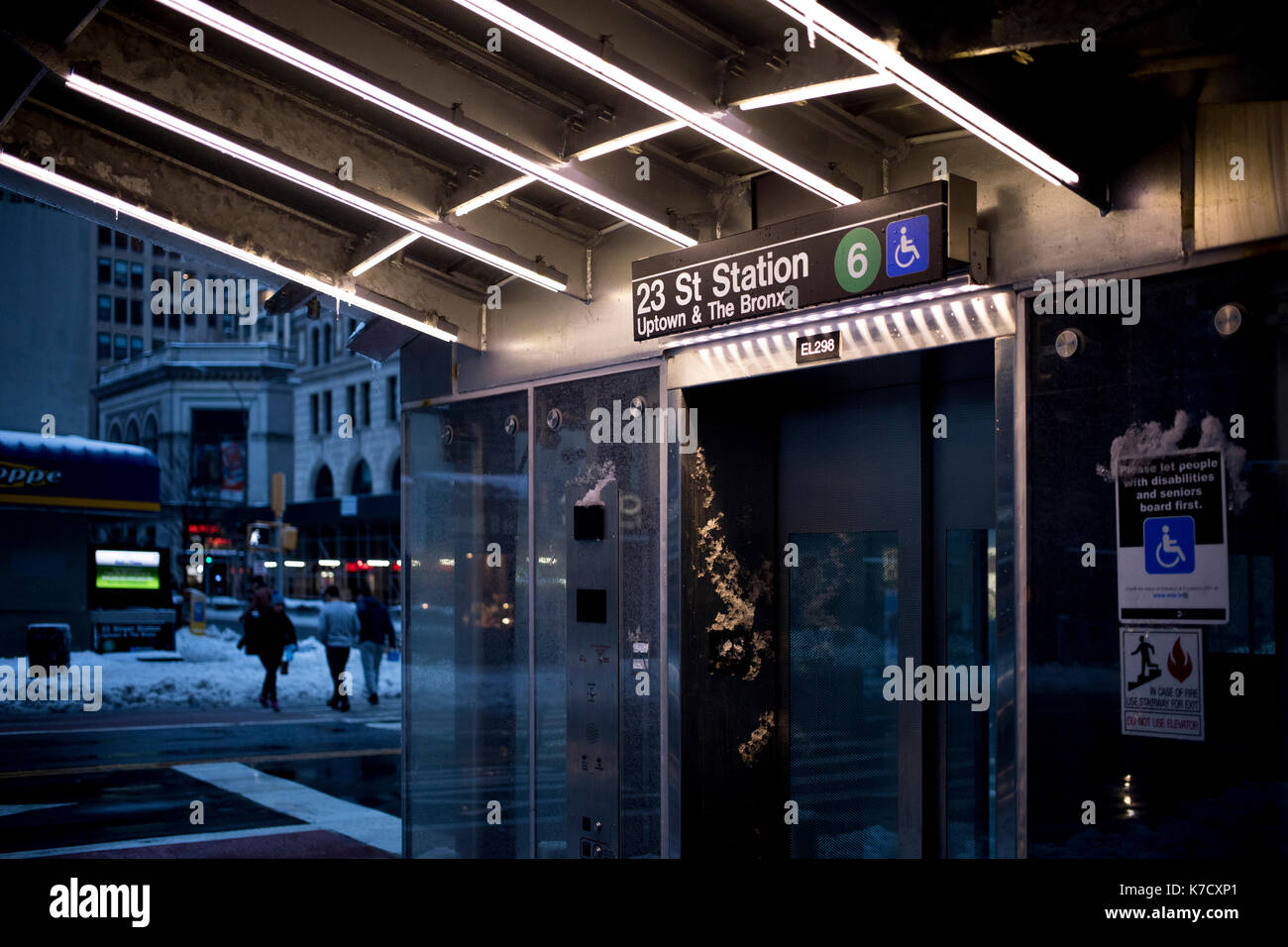 NEW YORK, USA - MARCH 2017 - 23th st station to Bronx elevator Stock ...
