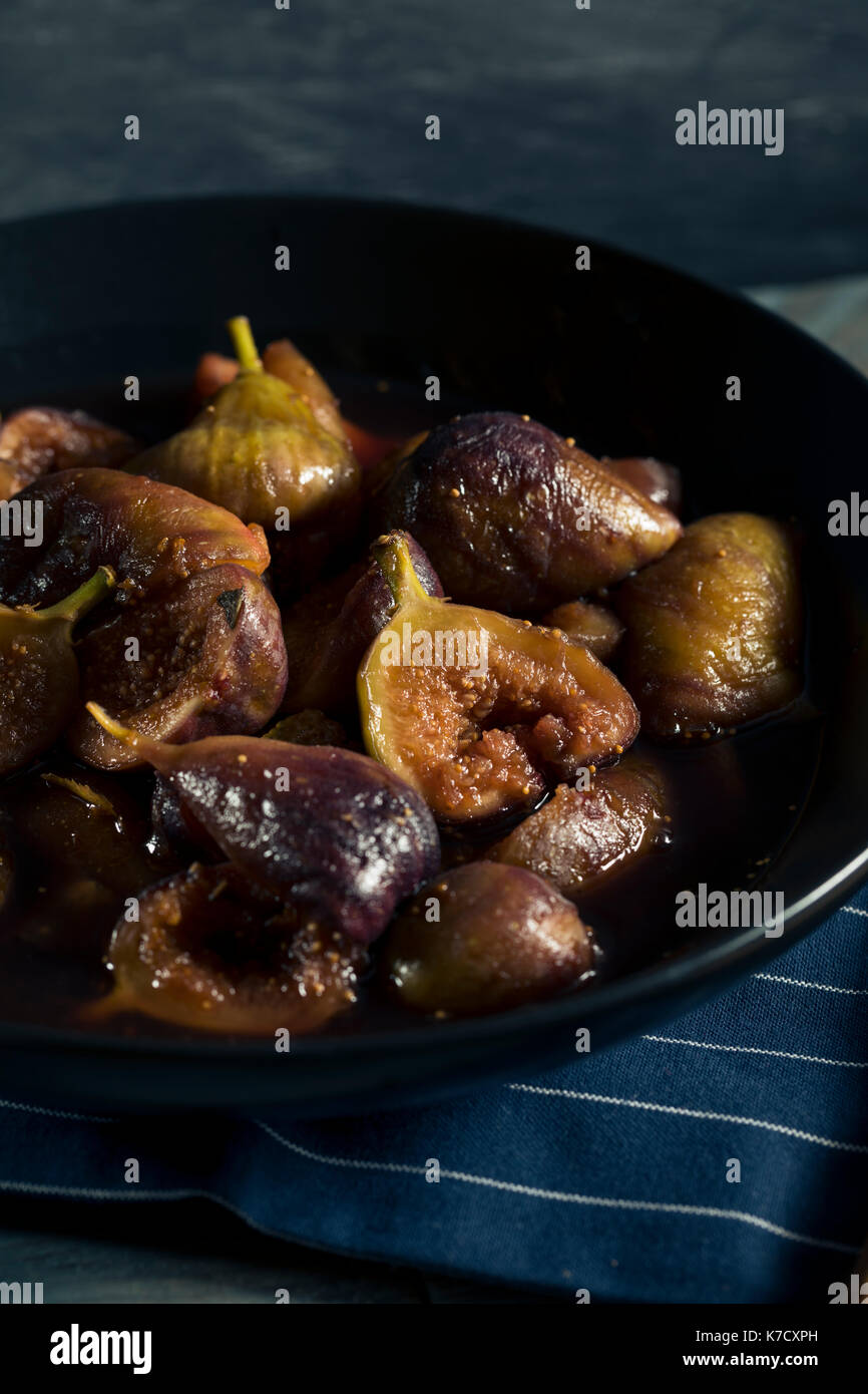 Homemade Sweet Dessert Glazed Figs in a Wine Sauce Stock Photo - Alamy