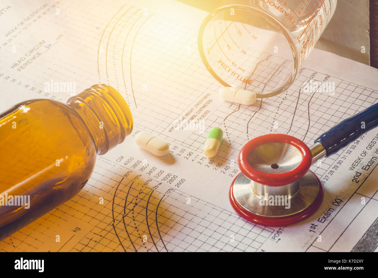 Medical treatment concept. medical chart patient follow up diagnosis ...