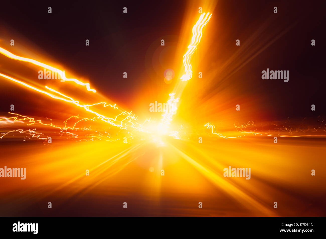 blur hi-power lightning acceleration to high speed on night ...