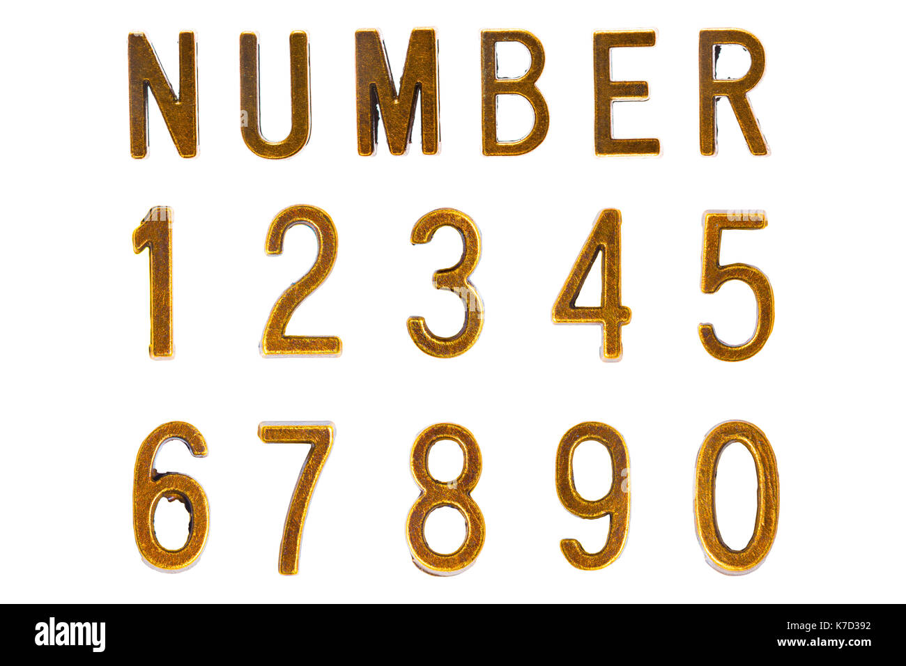Gold Font Number 1 to 0, Retro style font face or Font type Stock Photo ...