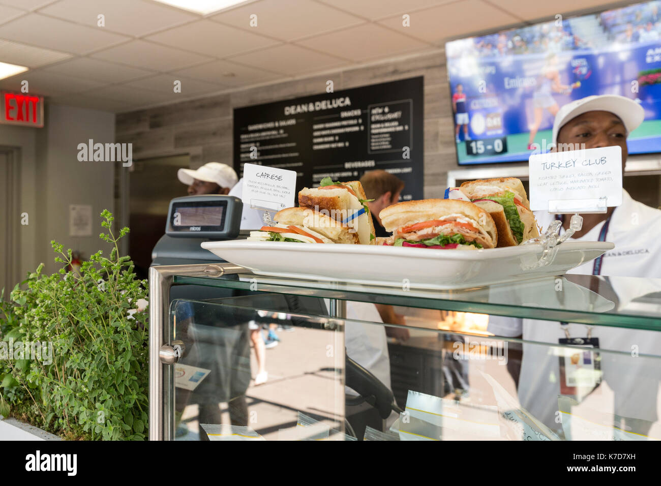 New York, NY USA - August 31, 2017: Food court at US Open Championships ...