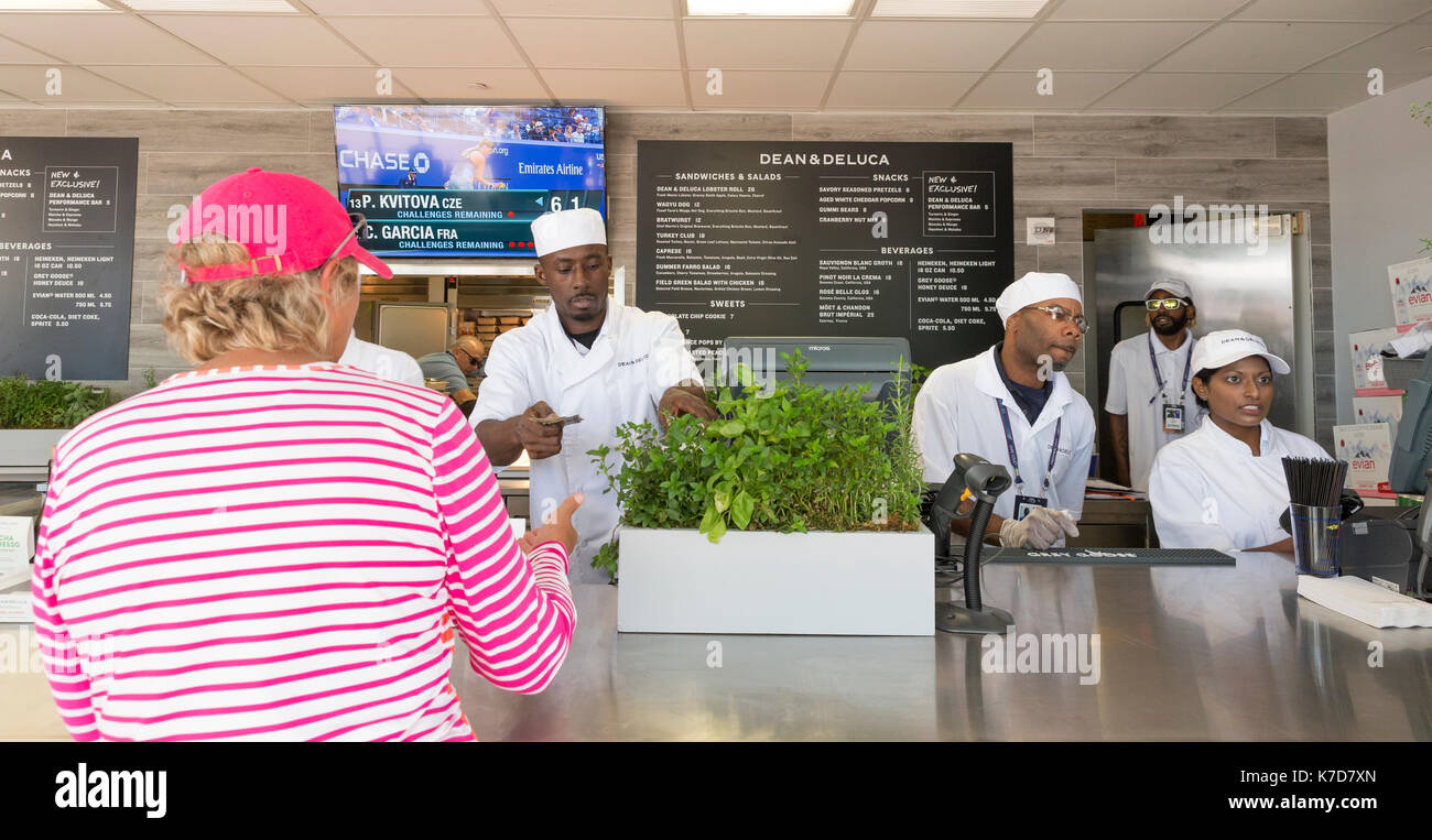 New York, NY USA - August 31, 2017: Food court at US Open Championships ...