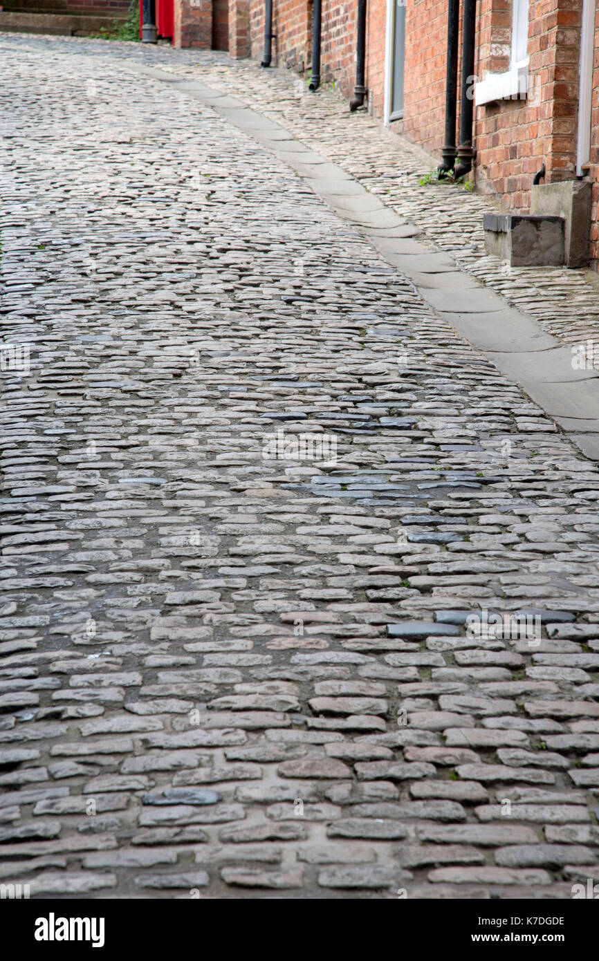 Cobblestone Street; Shrewsbury; England; UK Stock Photo - Alamy