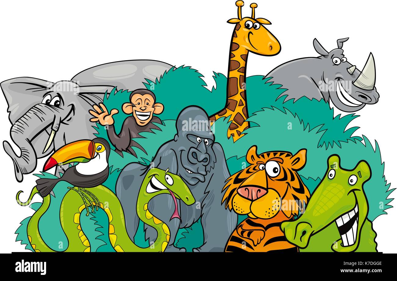 Jungle border cartoon hi-res stock photography and images - Alamy