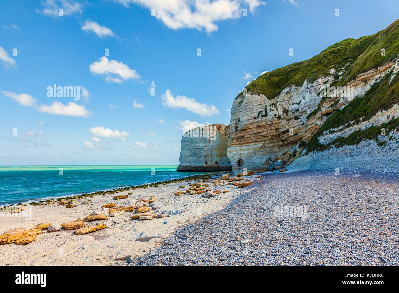 Rocky beach in Normandy in North of France Stock Photo - Alamy
