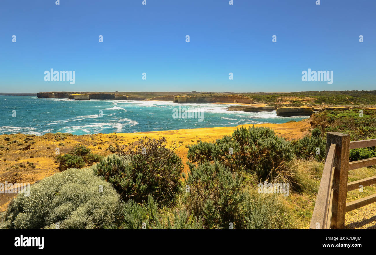 All shades of blue of the Pacific ocean. The Australian coast Stock ...