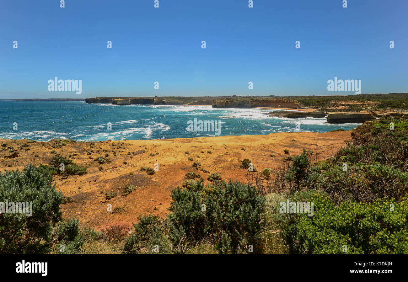 All shades of blue of the Pacific ocean. The Australian coast Stock ...