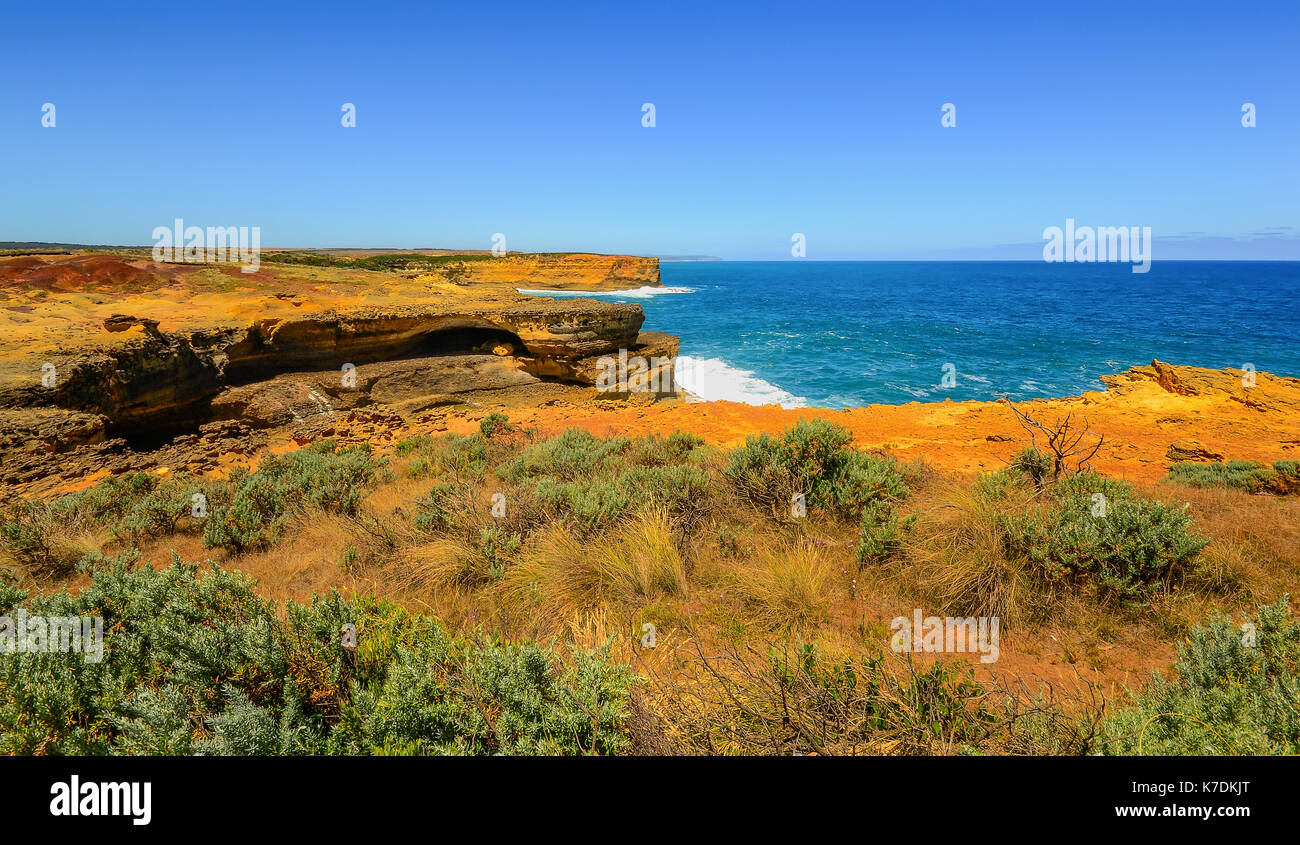 All shades of blue of the Pacific ocean. The Australian coast Stock ...