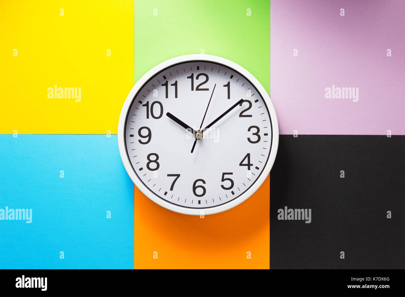 wall or alarm clock watch at abstract background texture Stock Photo ...