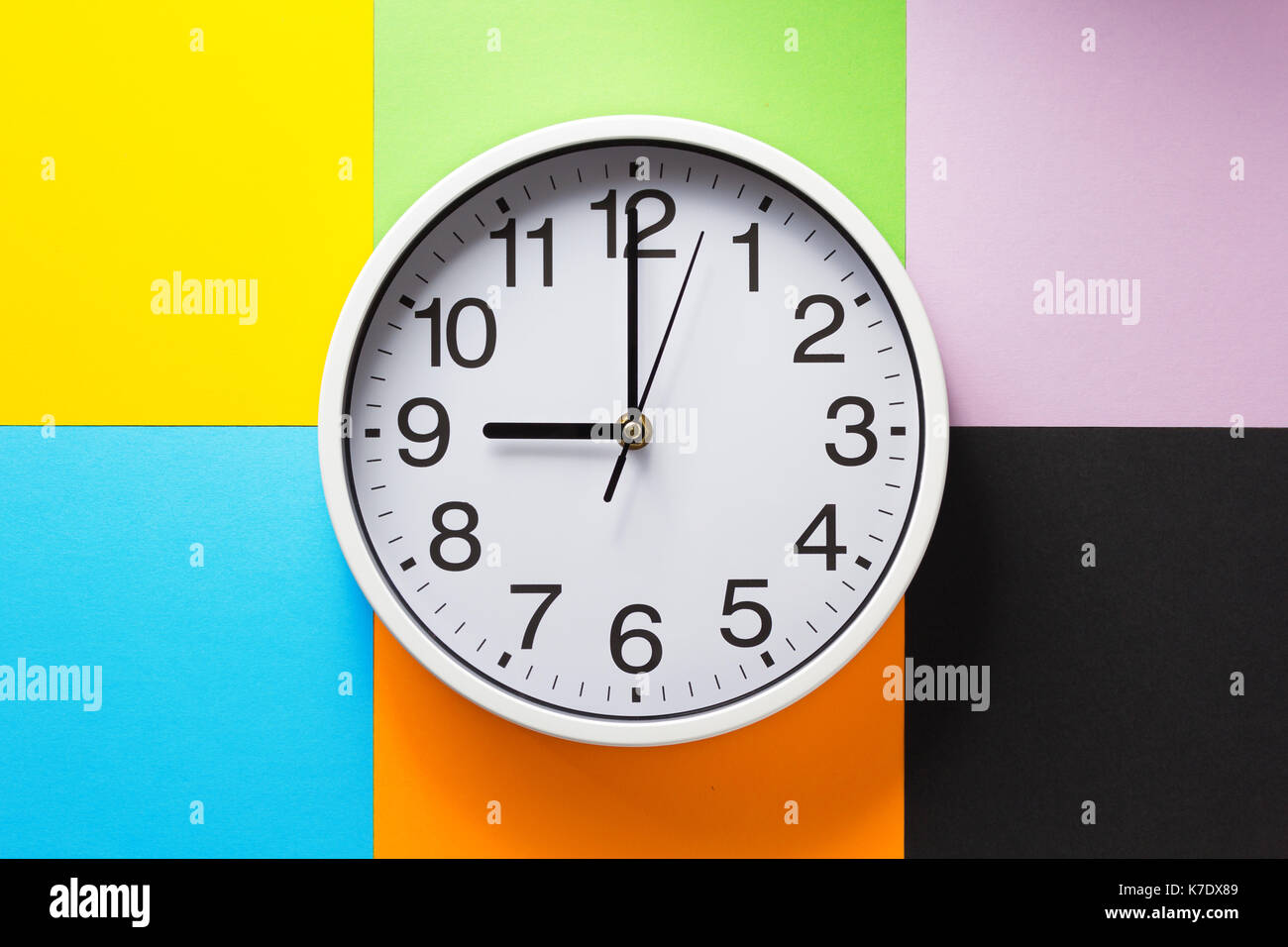 wall or alarm clock watch at abstract background texture Stock Photo ...