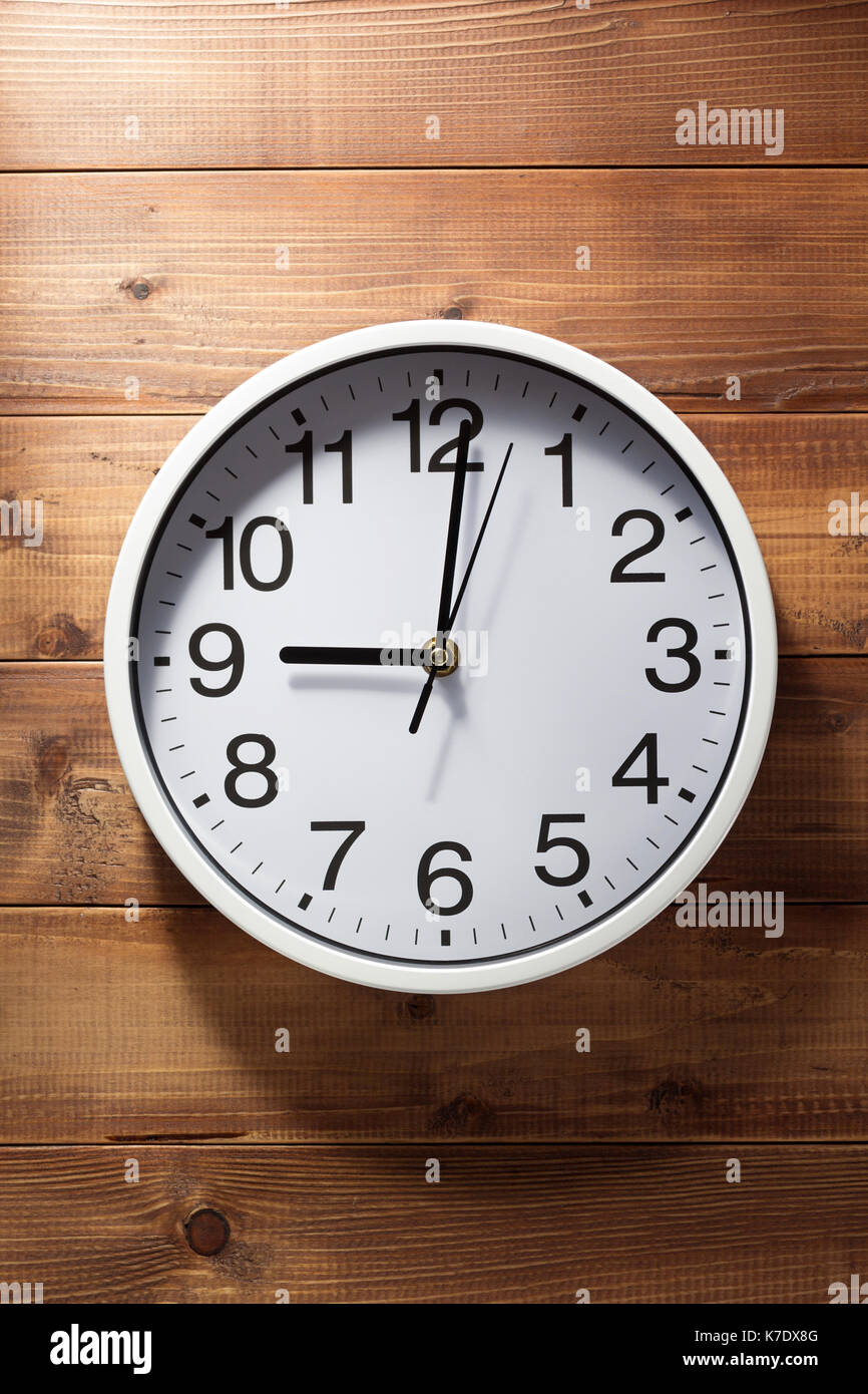 wall or alarm clock watch at abstract background texture Stock Photo ...