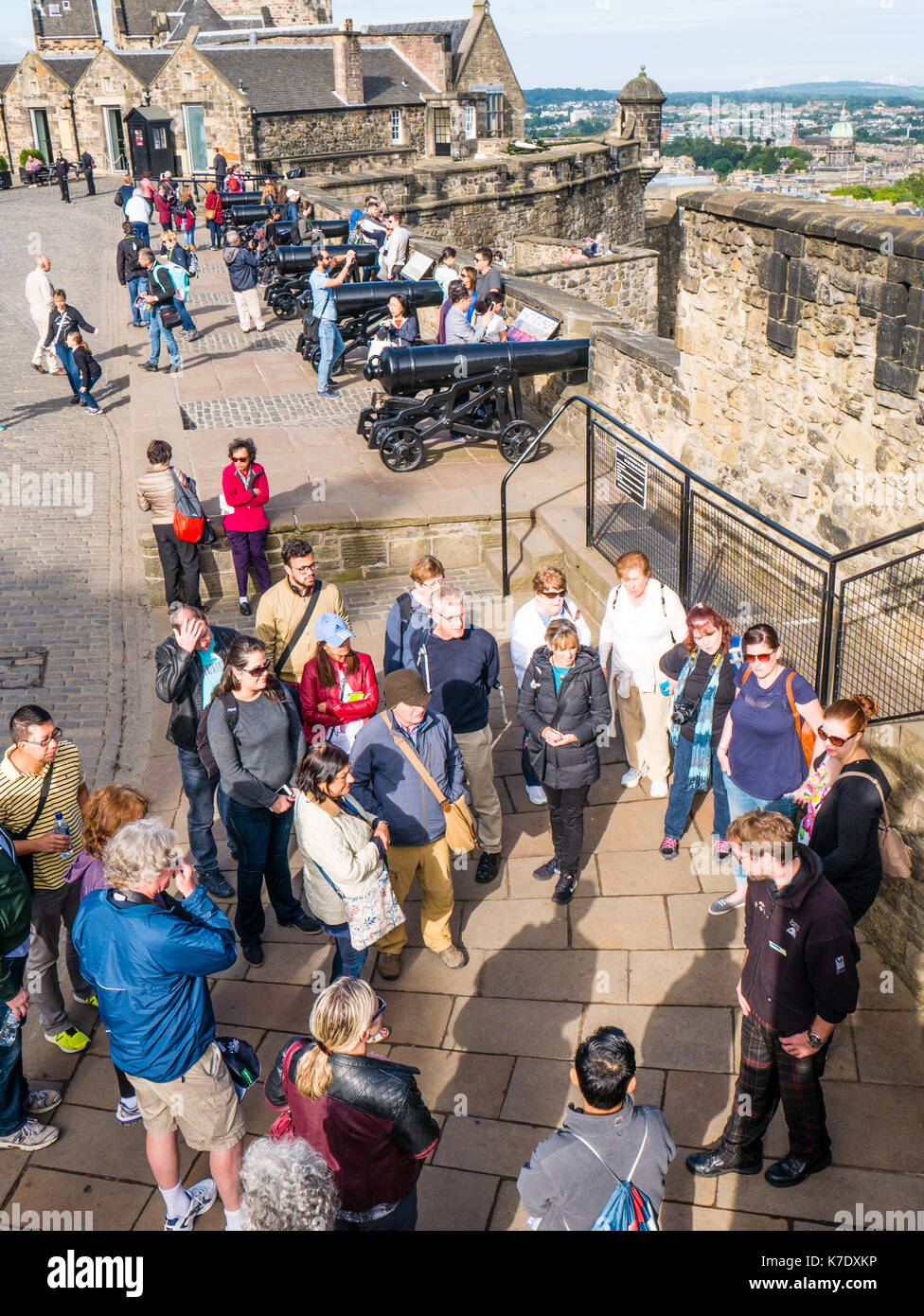 Tour Group being lectured, Edinburgh Castle, Edinburgh, Scotland, UK ...
