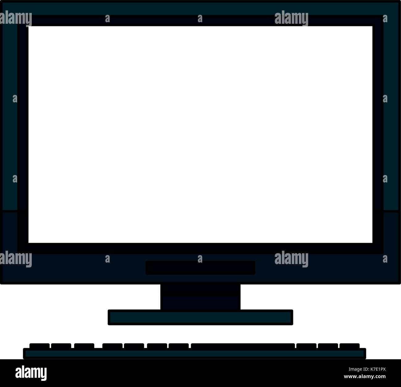 computer monitor and keyboard icon image Stock Vector Image & Art - Alamy