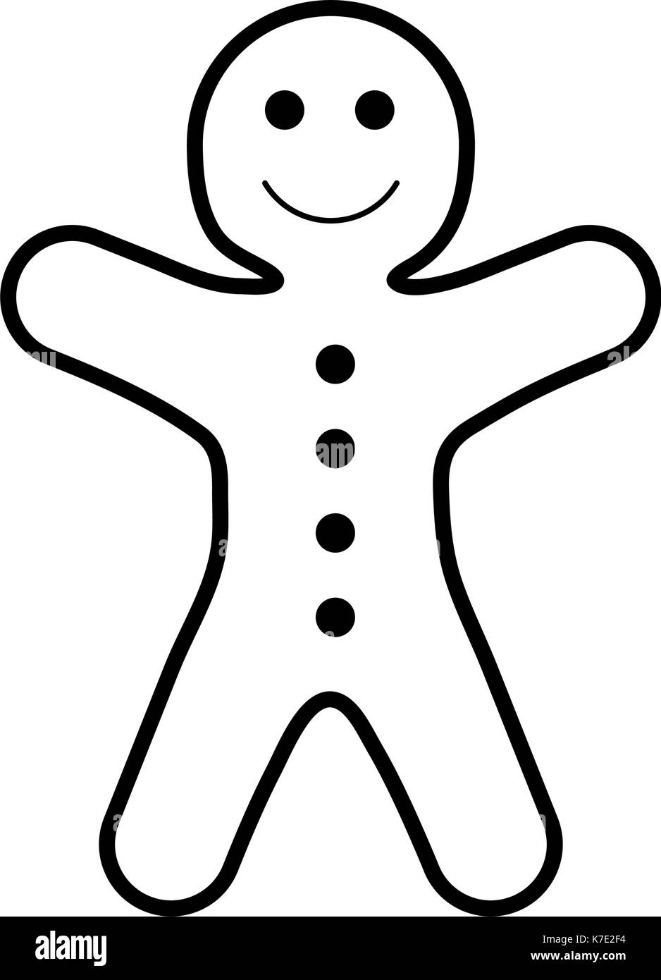 Gingerbread Man Black And White