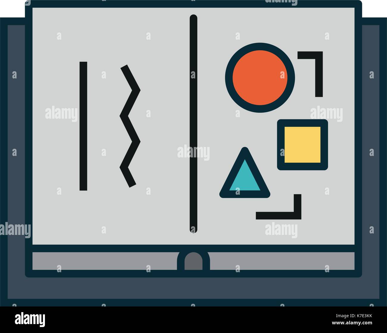 open book with basic shapes icon image Stock Vector Image & Art - Alamy