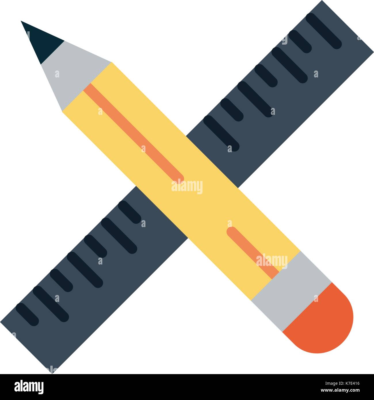 Ruler pencil crossed Cut Out Stock Images & Pictures - Alamy