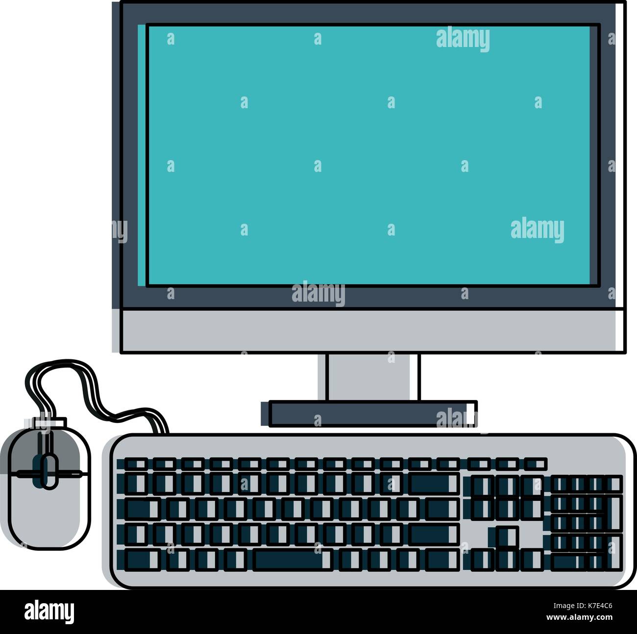 computer monitor and keyboard icon image Stock Vector Image & Art - Alamy