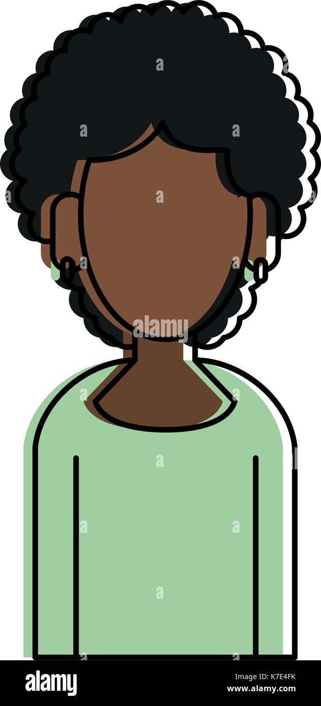Avatar woman curly hair Stock Vector Images - Alamy