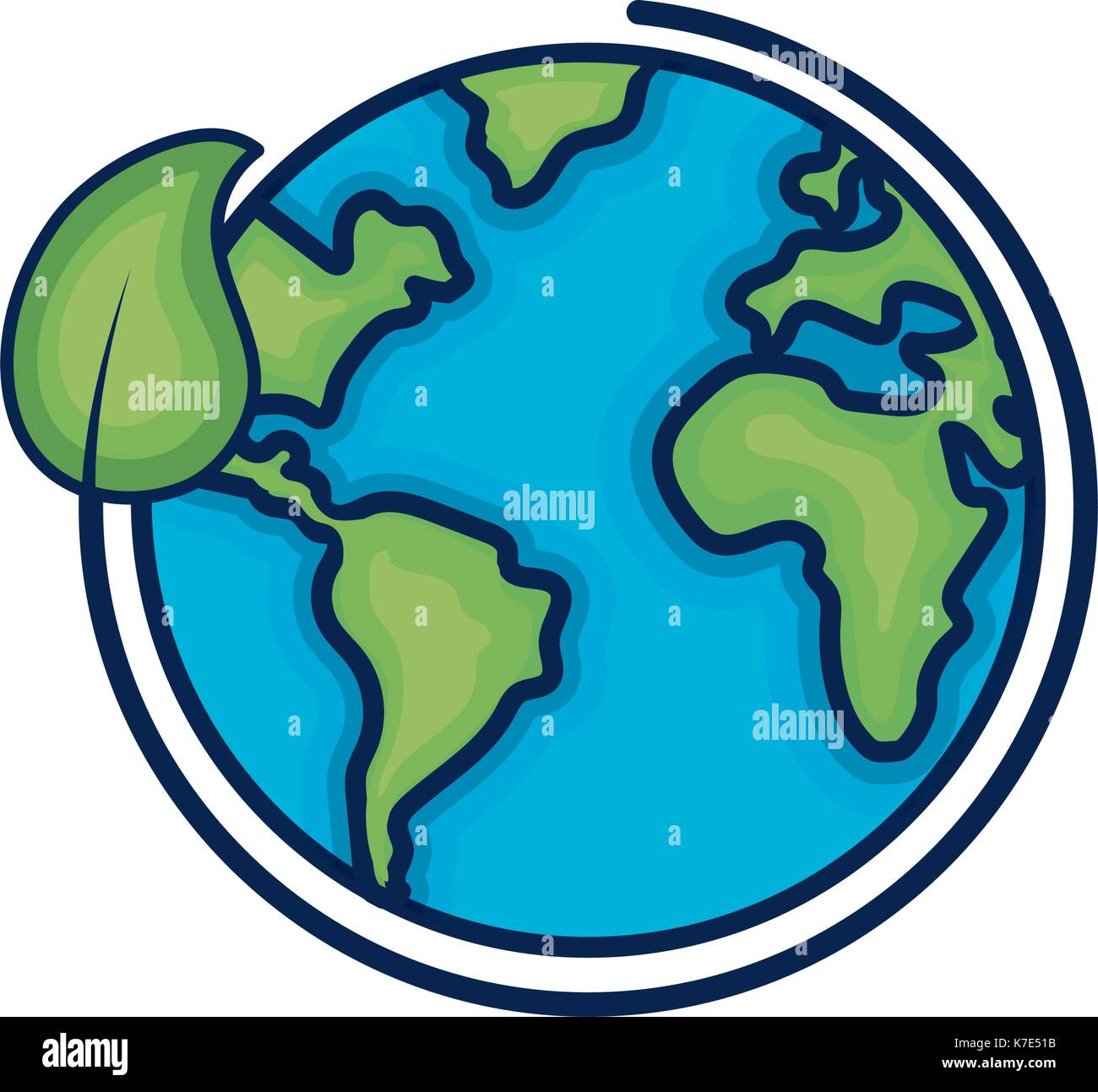 earth planet with ecological leaf design Stock Vector Image & Art - Alamy