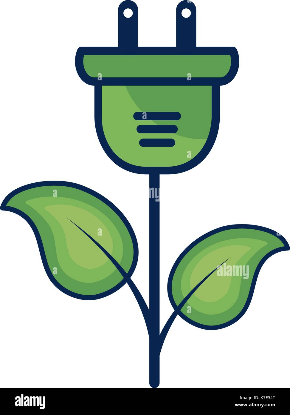 ecology power cable with natural leaves Stock Vector Image & Art - Alamy