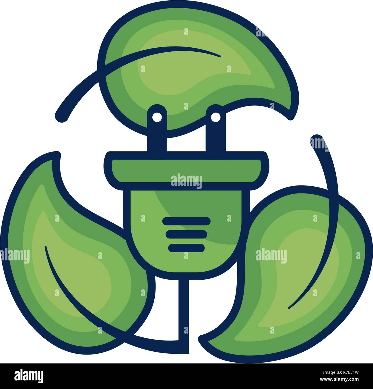 ecology power cable with natural leaves Stock Vector Image & Art - Alamy