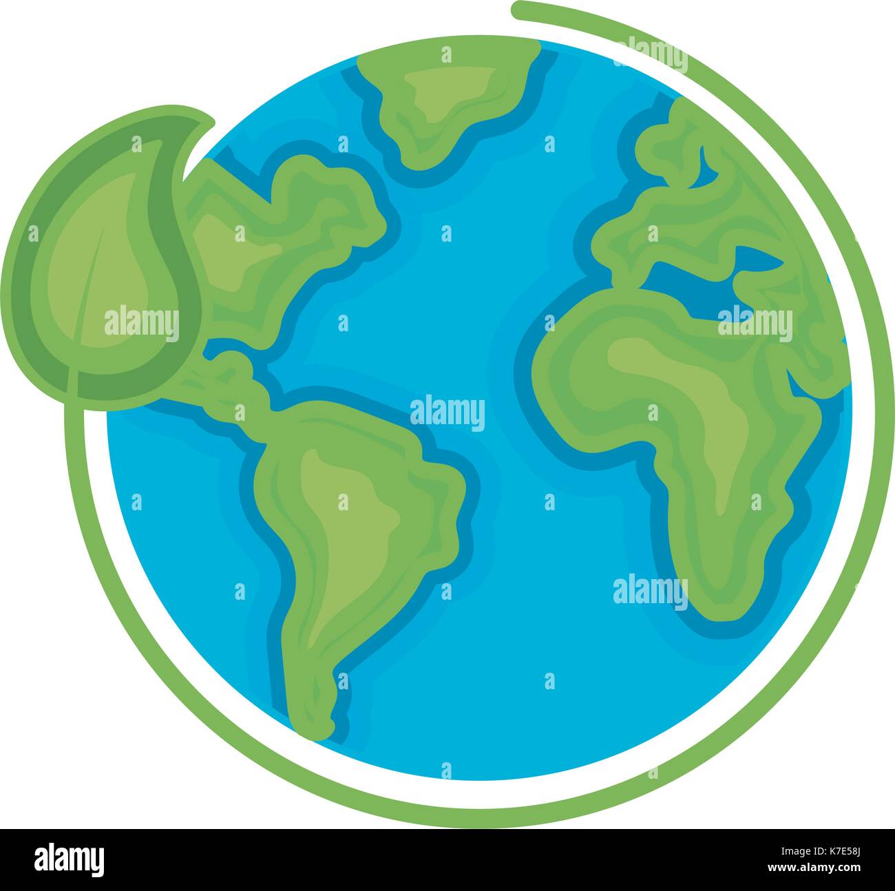earth planet with ecological leaf design Stock Vector Image & Art - Alamy
