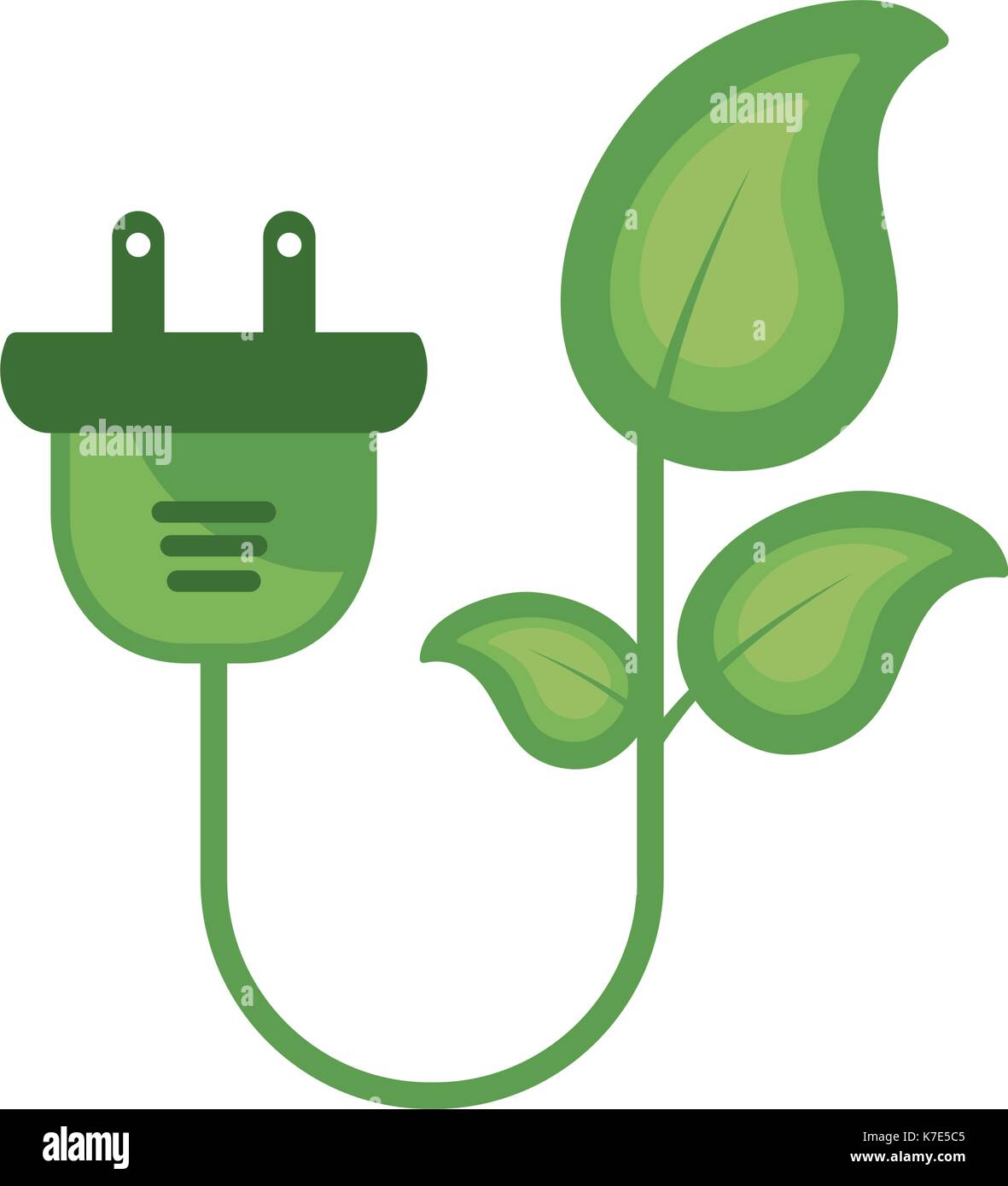 ecology power cable with natural leaves Stock Vector Image & Art - Alamy