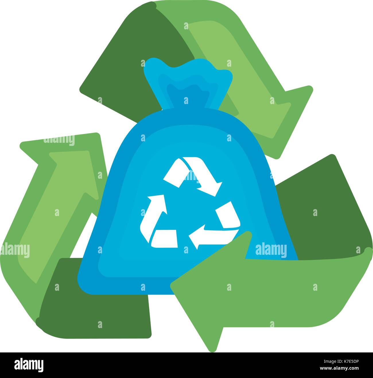 bag recycle with environment care symbol around Stock Vector Image ...
