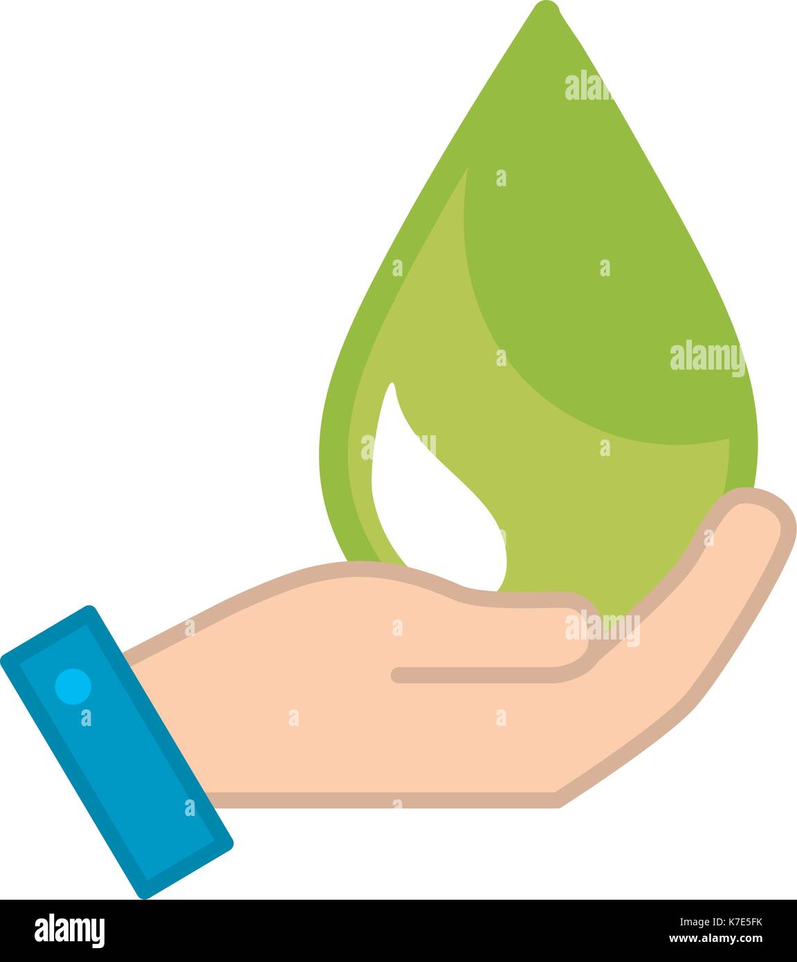 hand with ecological drop to environment care Stock Vector Image & Art ...