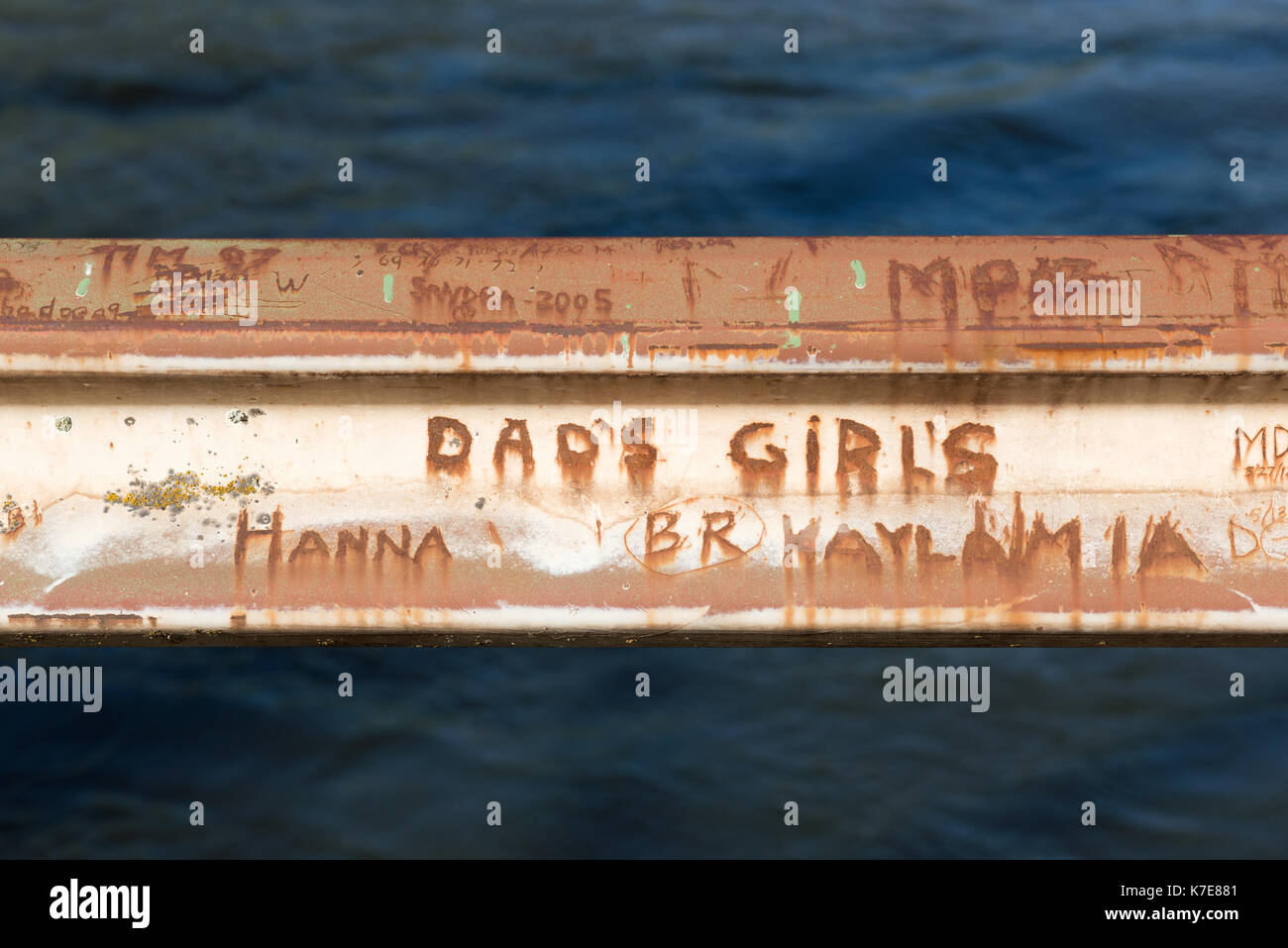 Graffiti on the guardrail of a bridge in Troy, Oregon Stock Photo - Alamy