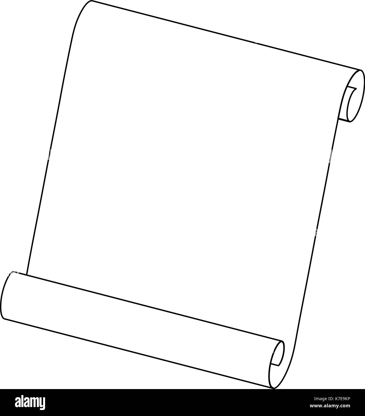 paper scroll outline silhouette vector symbol icon design. Beautiful ...