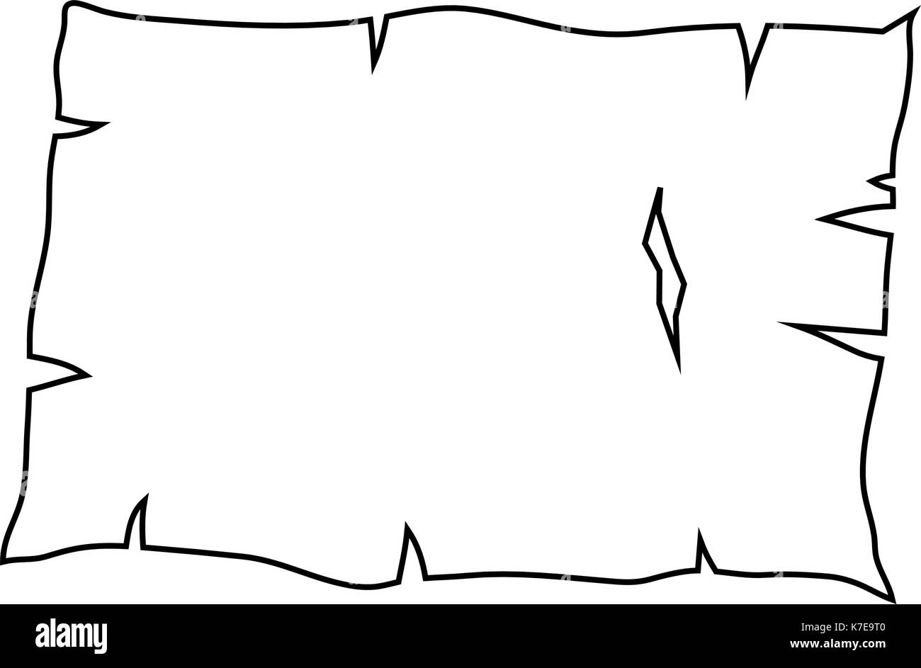 Burned old paper, parchment outline silhouette vector symbol icon ...