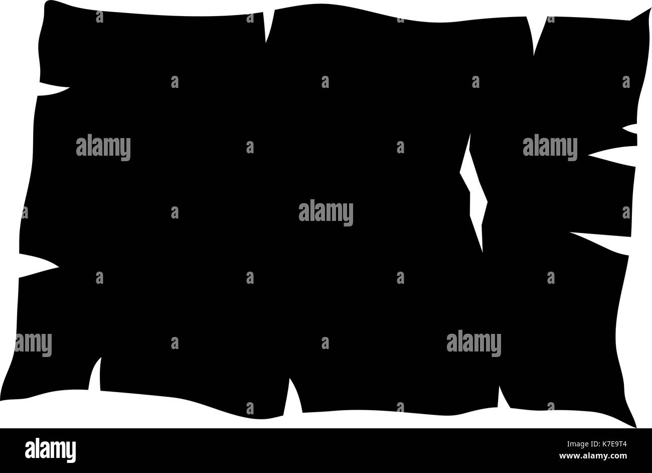 Burned old paper, parchment outline silhouette vector symbol icon ...