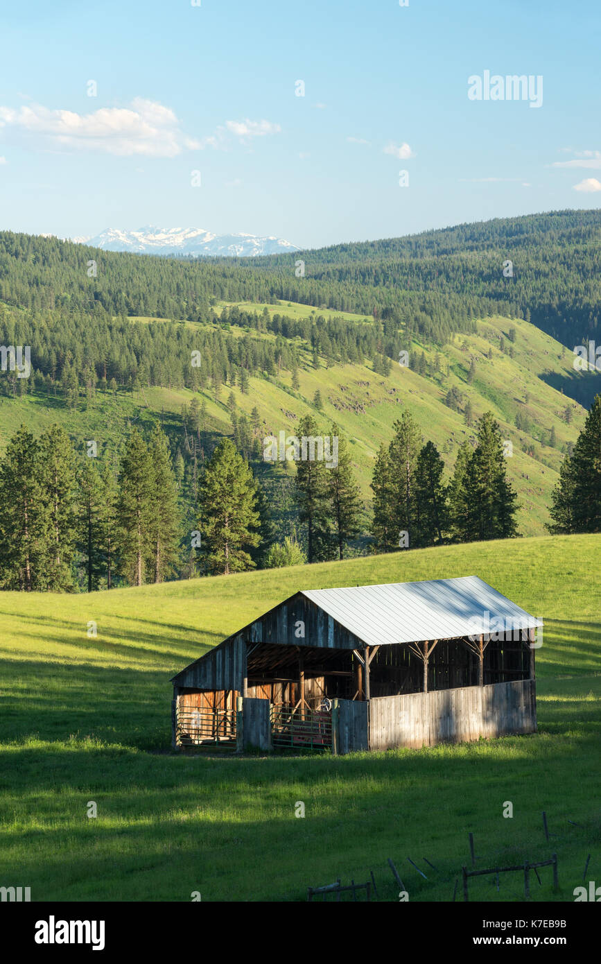 Barn on a ranch in Northeast Oregon Stock Photo - Alamy