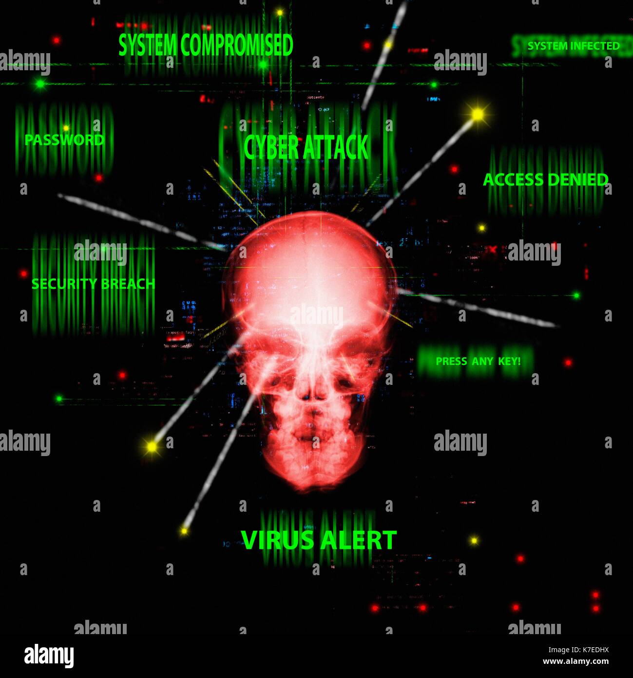 Cyber attack, conceptual illustration Stock Photo - Alamy