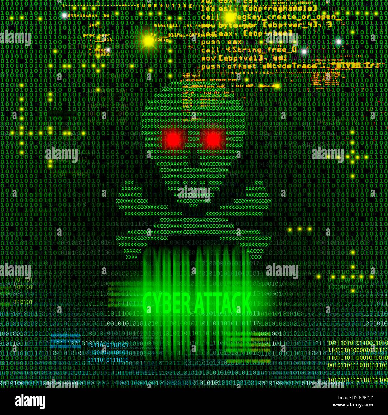 Cyber attack, conceptual illustration Stock Photo - Alamy