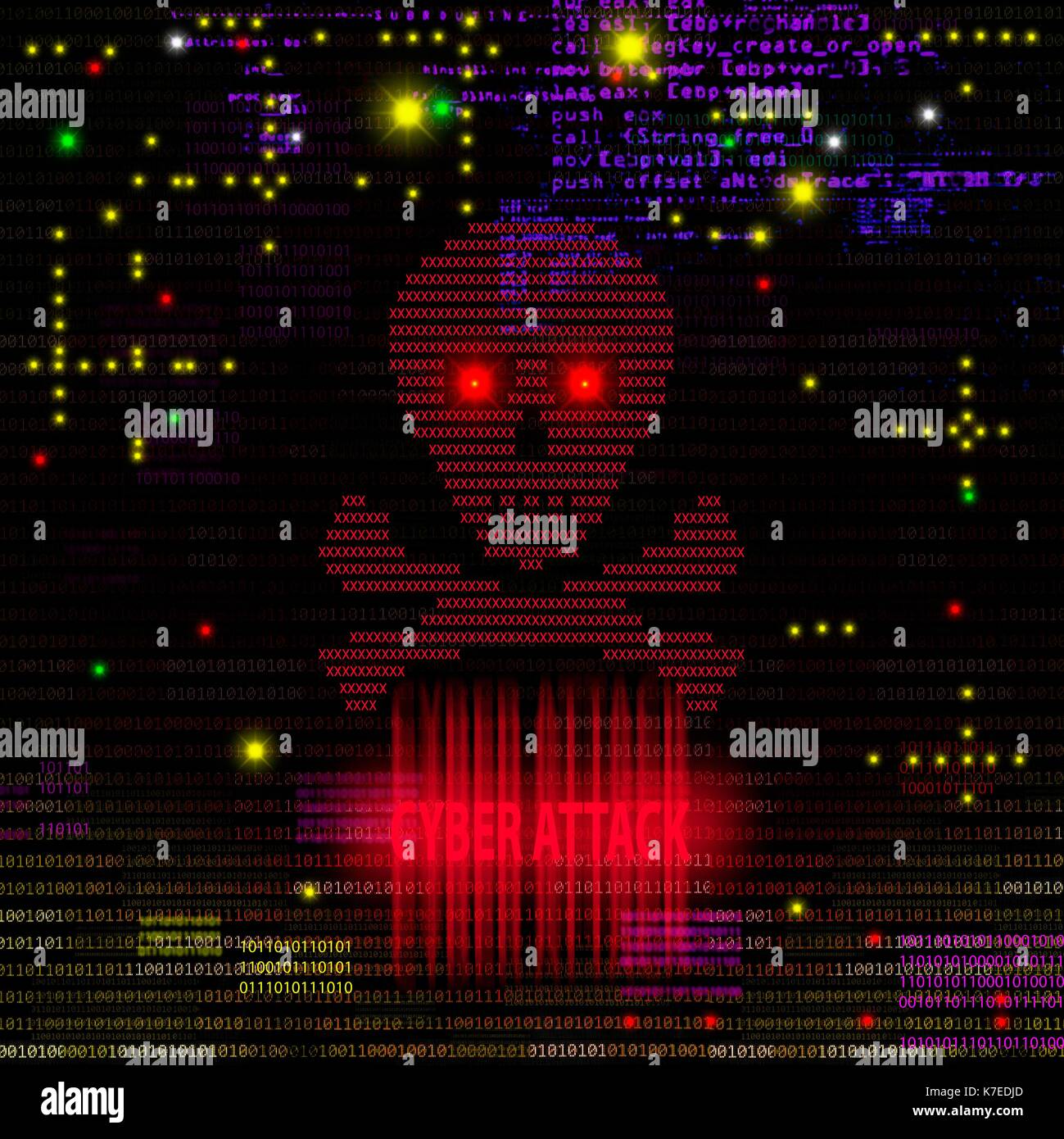 Cyber attack, conceptual illustration Stock Photo - Alamy
