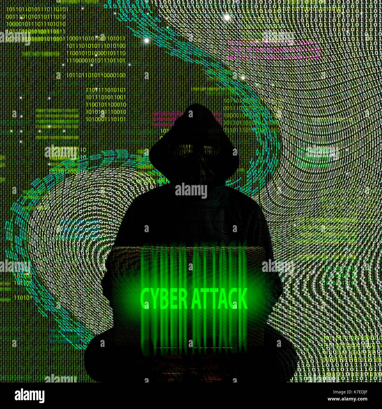 Cyber attack, conceptual illustration Stock Photo - Alamy