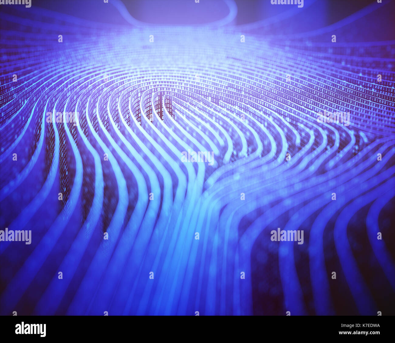 Fingerprint shape in binary code, illustration Stock Photo - Alamy