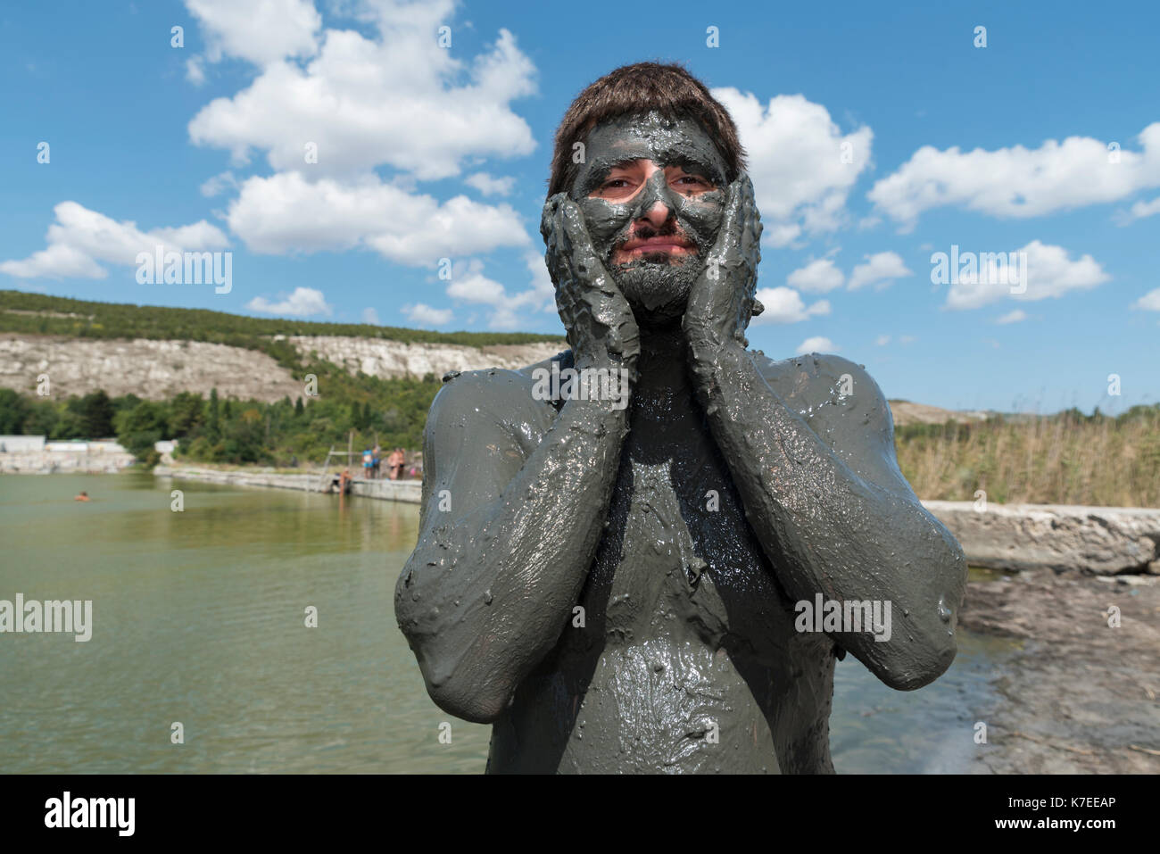 Covered Mud Salt Lake Spa Cure Stock Photo - Alamy