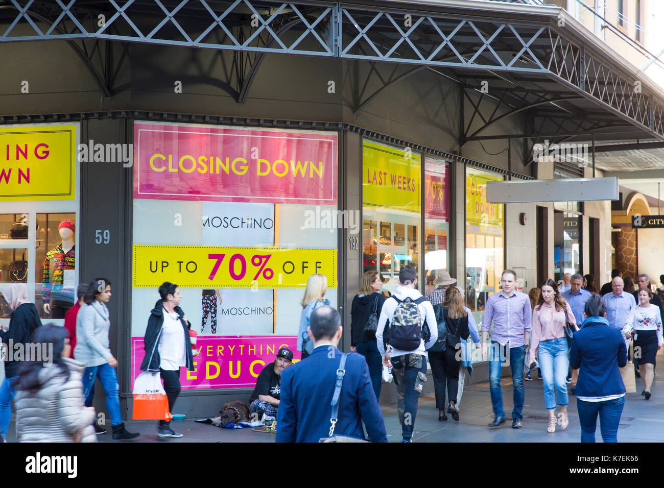 Store in Pitt street Sydney promoting sale discounts and closing down ...