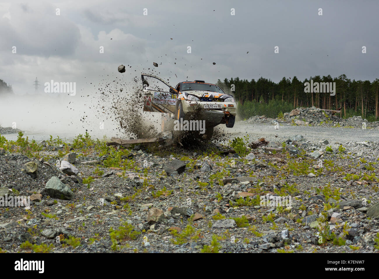 Asbestos, Russia August 6, 2017 - Final 6th stage of the Russian Rally ...