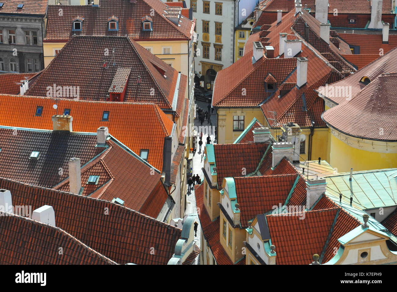 Red rooftops in Prague Stock Photo - Alamy