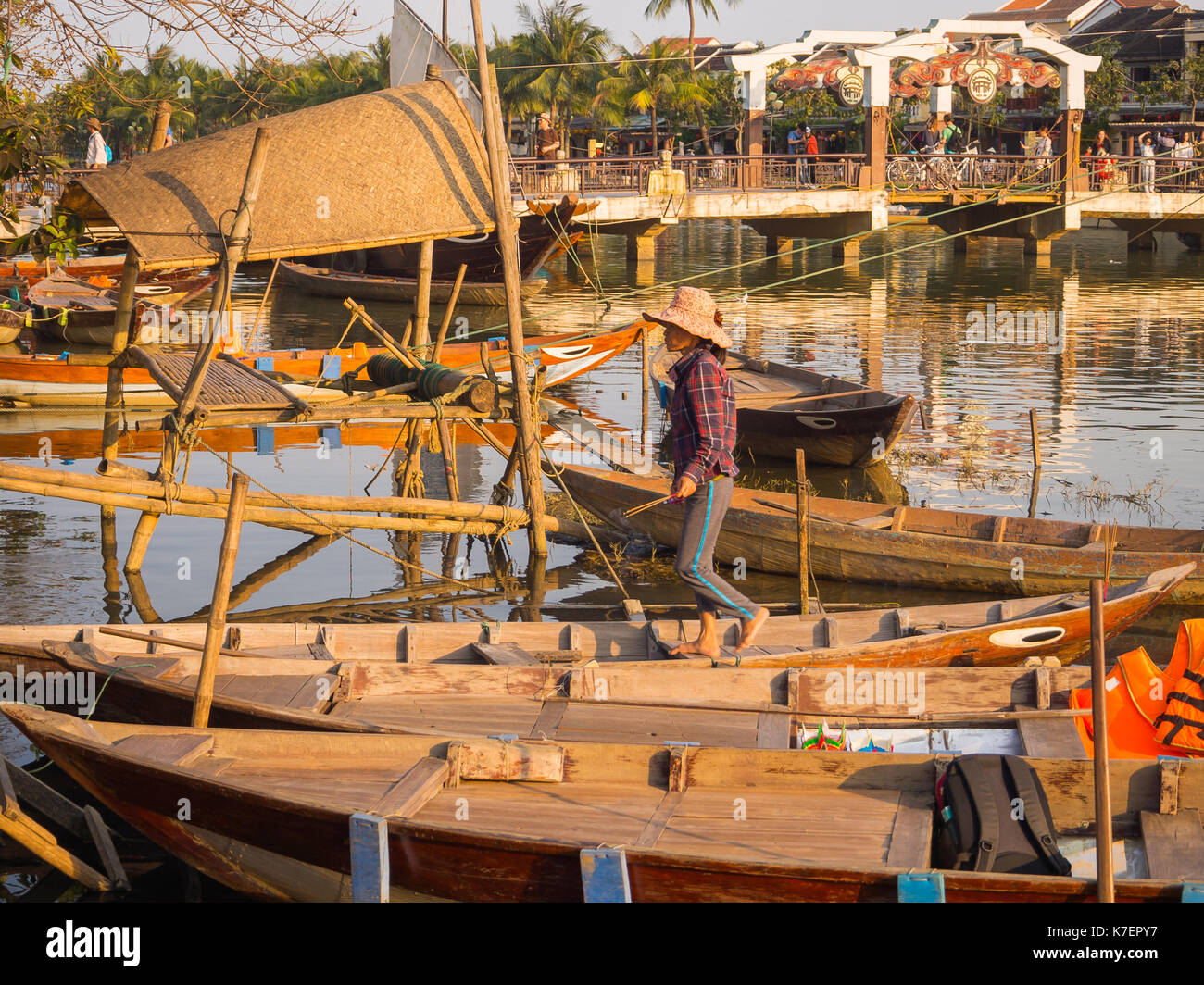 HOIAN, VIETNAM, SEPTEMBER, 04 2017: Unidentified people in the ...