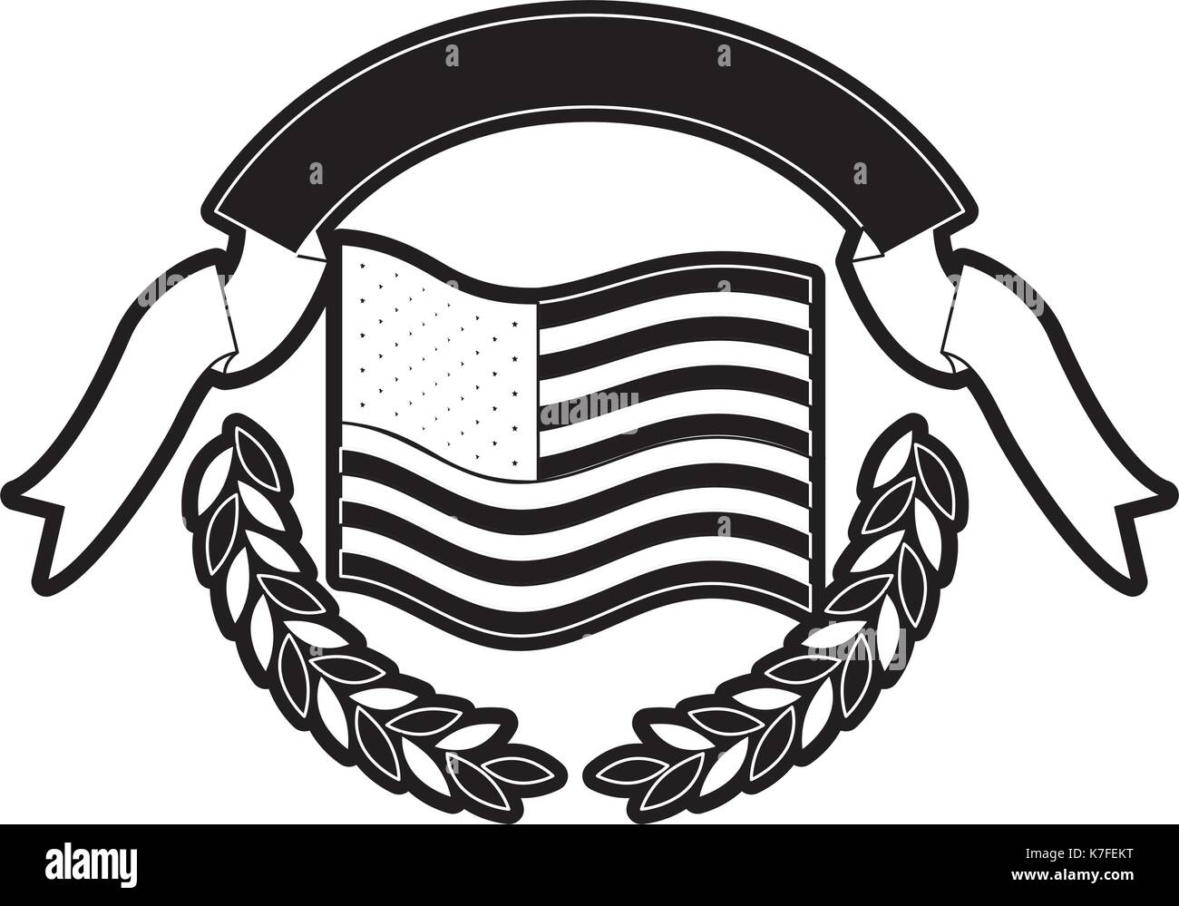 united states flag with half olive branch edge on bottom and ribbon on ...