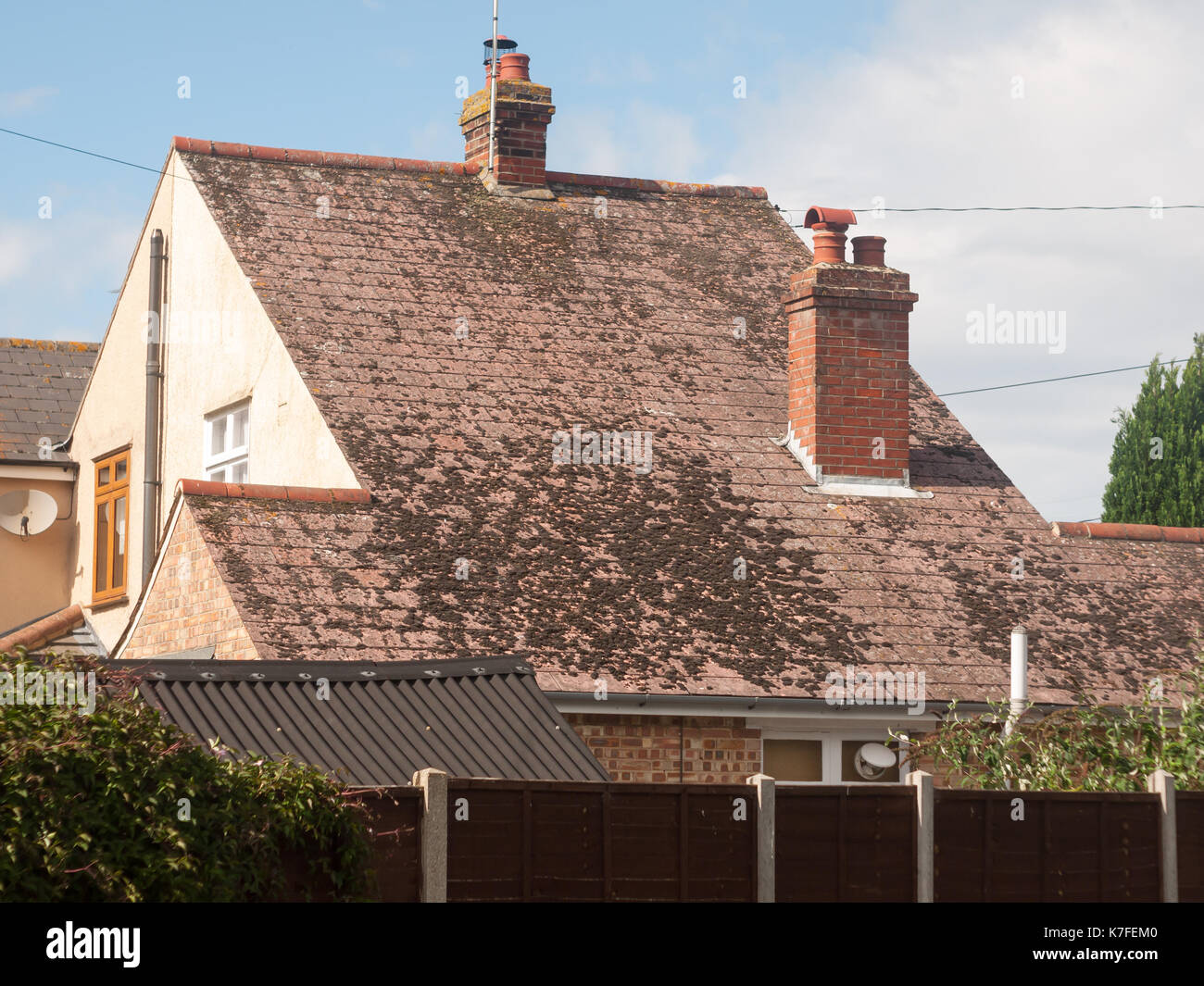 close up of roof texture of suburban house ; England; UK Stock Photo ...