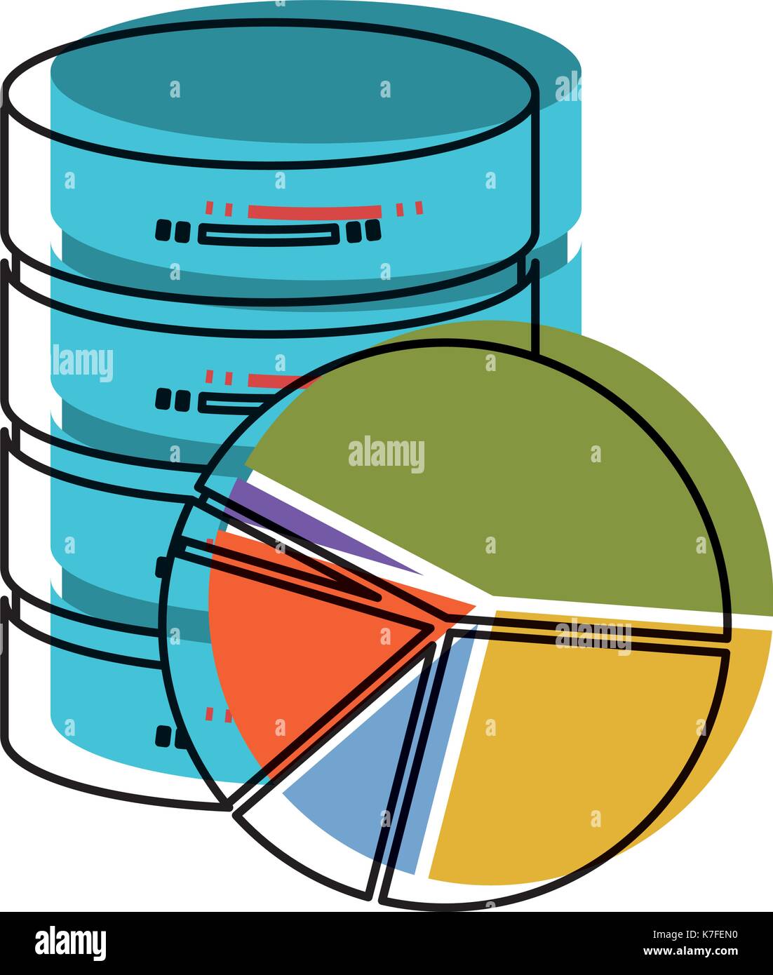 server hosting storage and available space circular graphic in ...