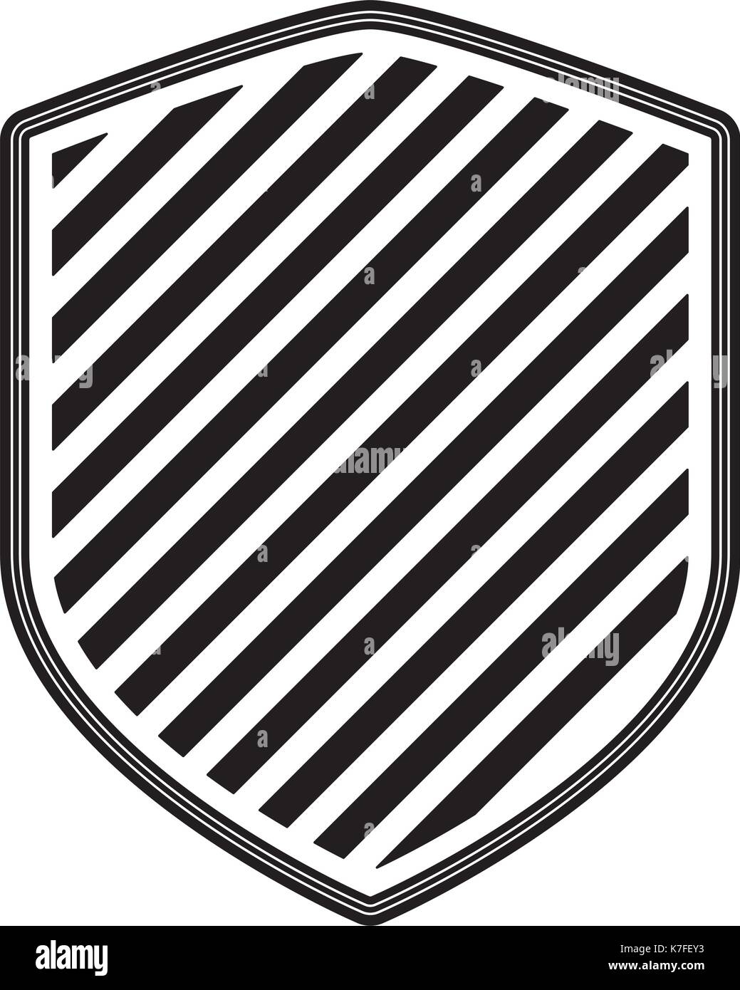 shield with striped in monochrome silhouette Stock Vector Image & Art ...