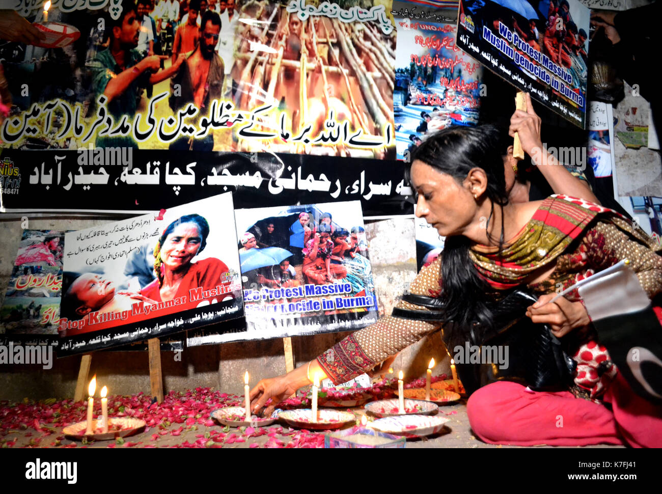 Hyderabad, Pakistan. 15th Sep, 2017. Eunuchs burns candles in the ...